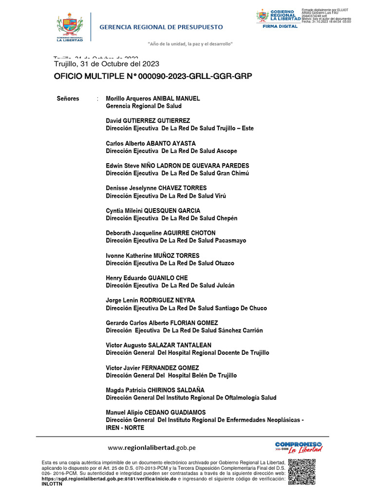 Oficio Multiple 000090 2023 GGR GRP | PDF