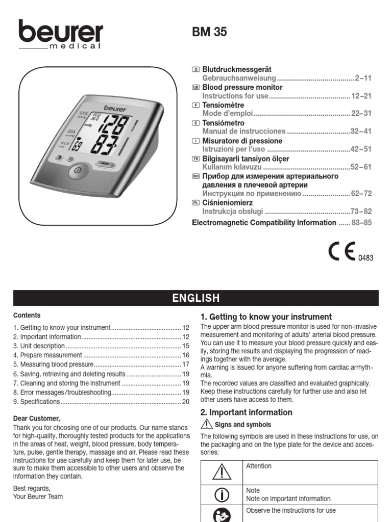 BM35 Blood Pressure Monitor | PDF | Hypertension | Blood Pressure