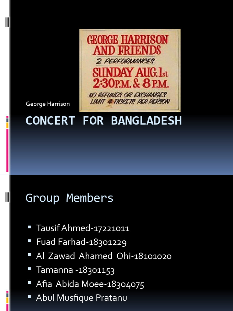 Concert for Bangladesh: Impact and Legacy | PDF | Politics | Art