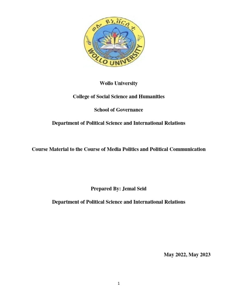 Media Politics and Political Communication | PDF | Mass Media | Governance