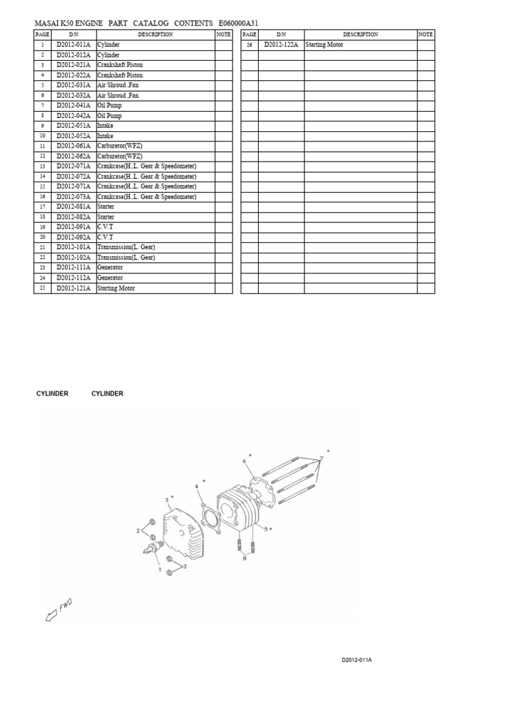 K50-MA-5 Engine - P0714 | PDF | Internal Combustion Engine | Piston