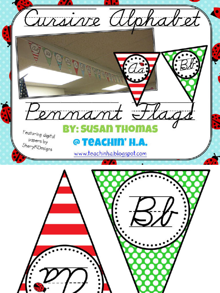 CursiveAlphabetPennantFlagsLadybugs 1 | PDF