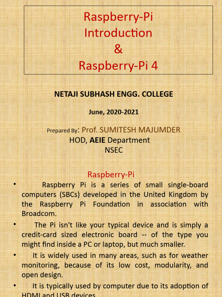 Raspberry-Pi 4 & Installation | PDF | Raspberry Pi | Hdmi