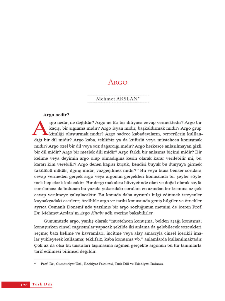 20151225mehmet Aslan - Dilin Halleri Argo | PDF