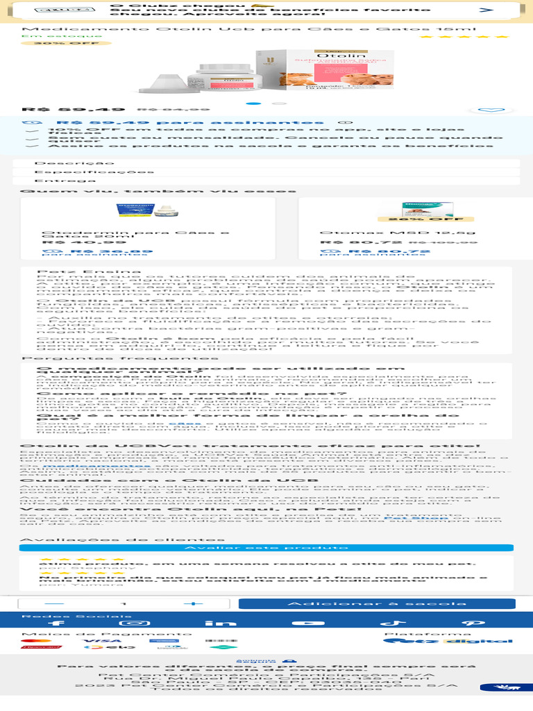 Otolin Medicamento para Otite em Cães e Gatos | PDF | Gatos | Cães