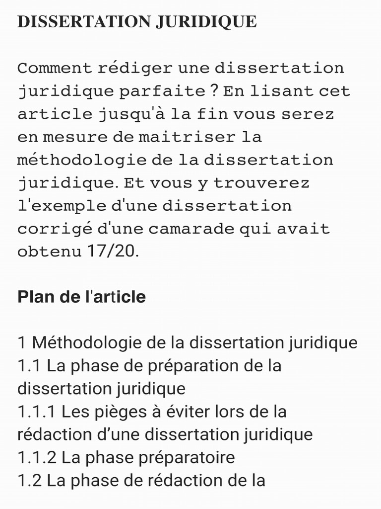 DISSERTATION JURIDIQUE - Toni Lokadi | PDF