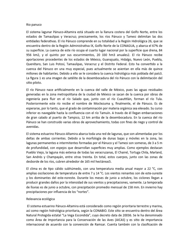 Cuenca del Río Pánuco: Un Análisis | PDF | Mangle | Río