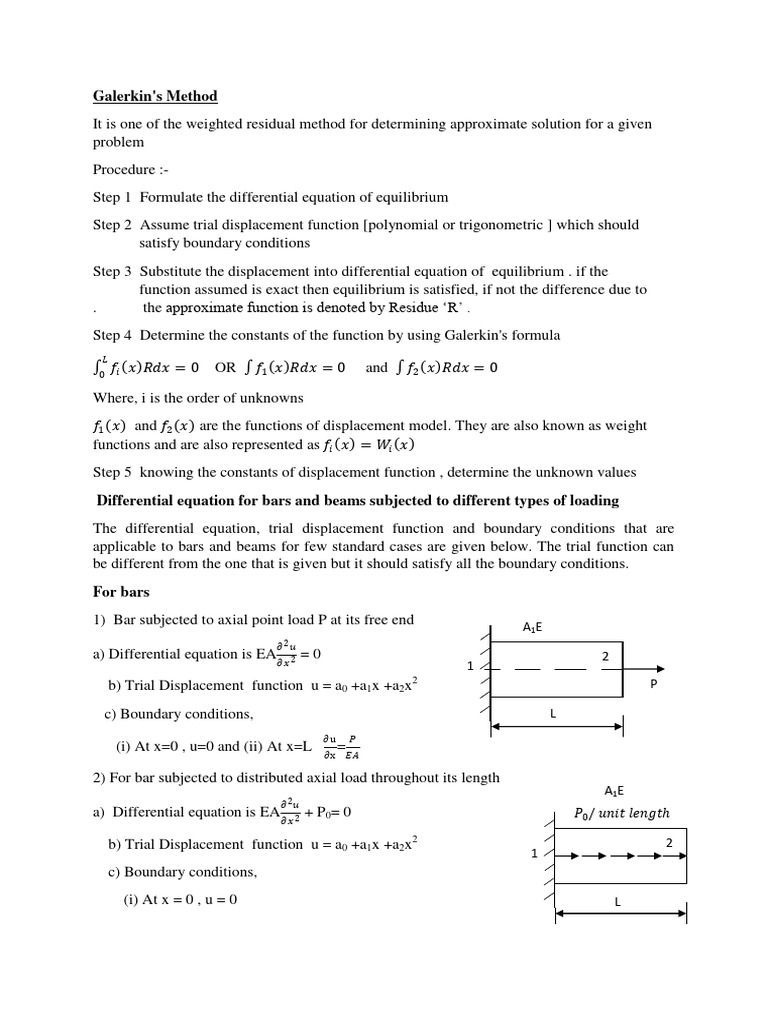 Galerkin Method | PDF | Function (Mathematics) | Equations