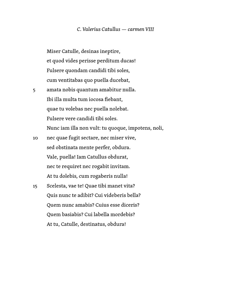Catullus 8 | PDF