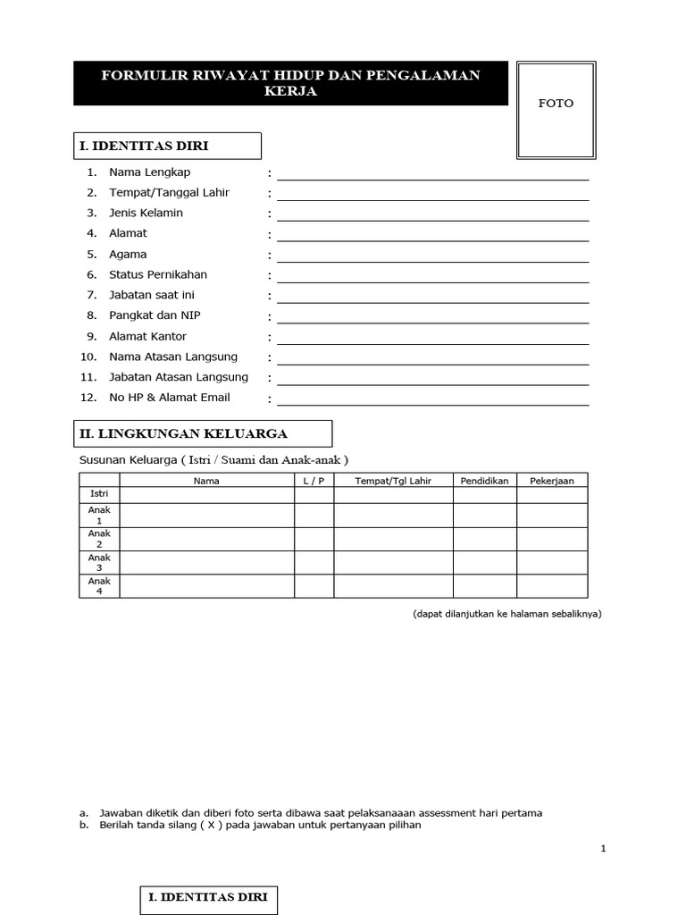 Lampiran Form III (Daftar Riwayat Hidup) | PDF