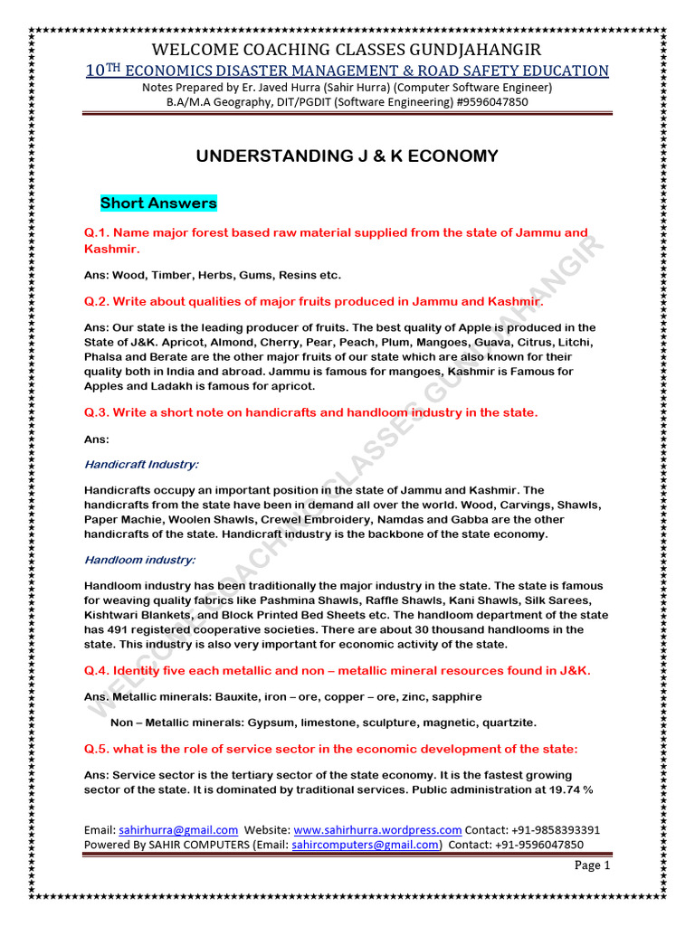 10th Economics New Disaster Management 2020 | PDF | Social Science ...