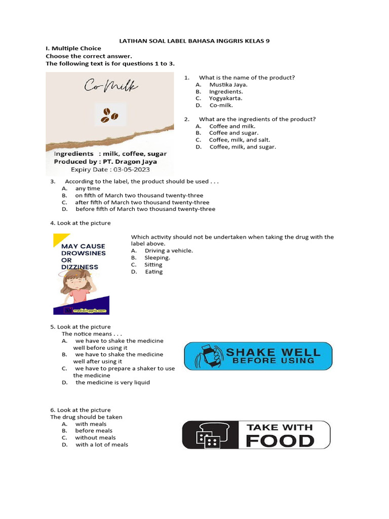 Latihan Soal Label | PDF | Fat | Pharmacy