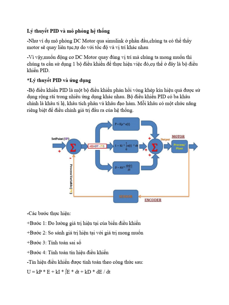 Lý Thuyết PID Và Mô Phỏng Hệ Thống | PDF