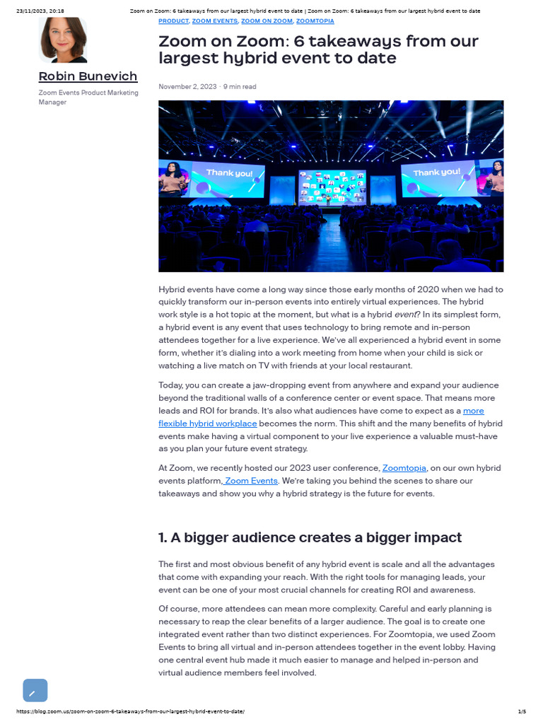 Zoom On Zoom - 6 Takeaways From Our Largest Hybrid Event To Date - Zoom On Zoom - 6 Takeaways ...