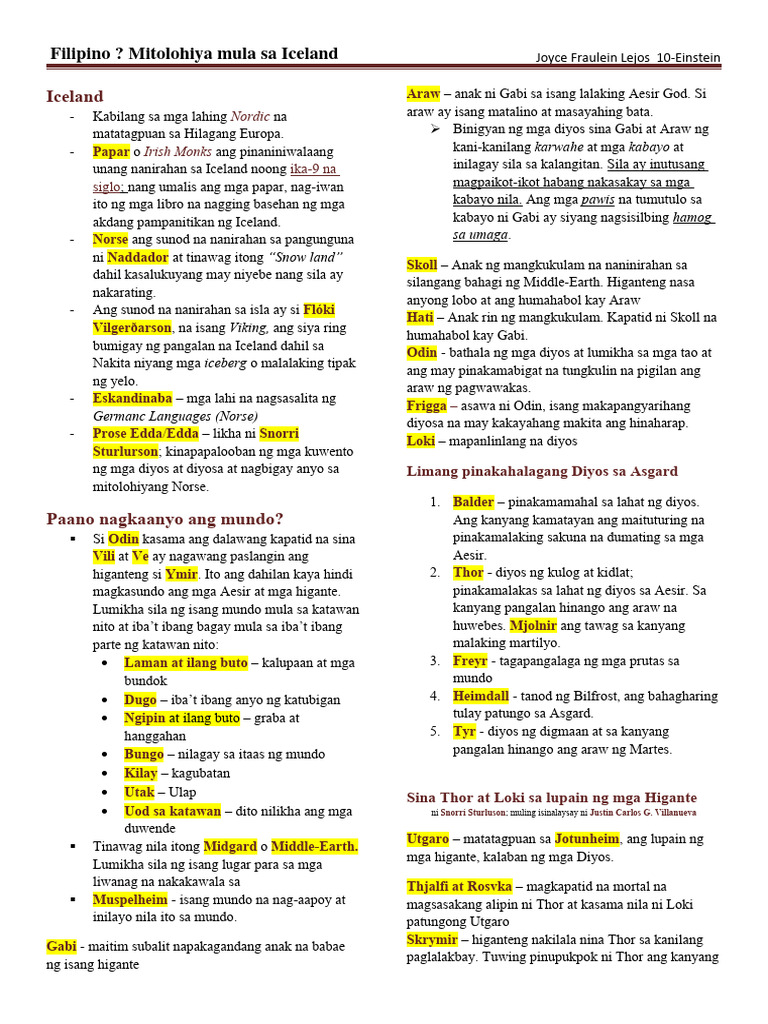 Filipino Reviewer g10 q2 m2 | PDF