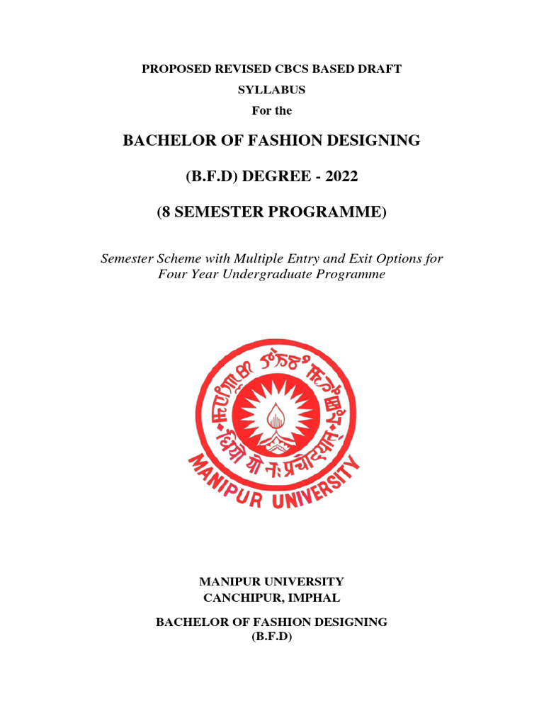 BFD Syllabus Final 2022 | PDF | Textiles | Yarn