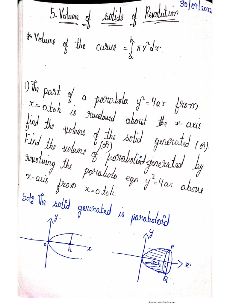 Unit 4 chp-5 Volume of Solids of Revolution | PDF