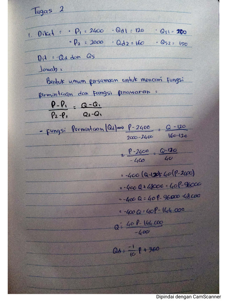 Tugas Tutorial 2 Matematika Ekonomi | PDF