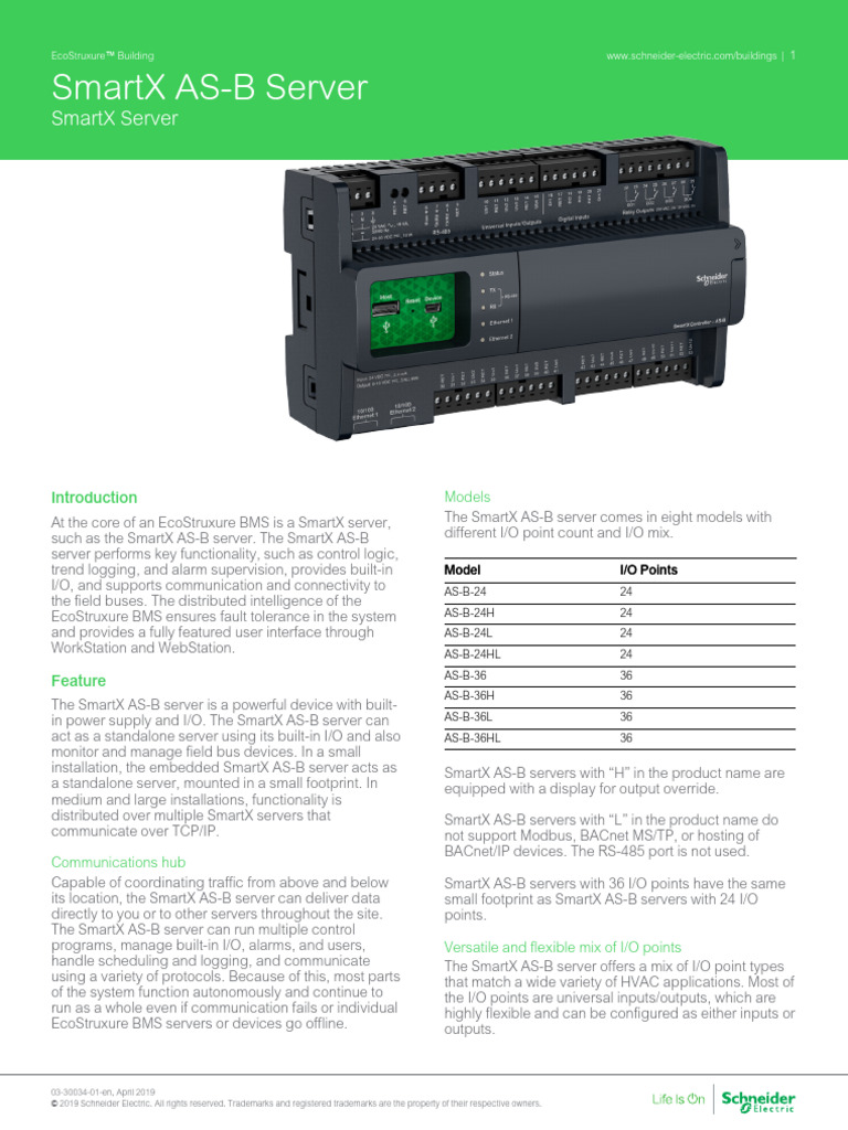 SmartX AS-B Server - SmartX Controller Specification Sheet | PDF | Port ...