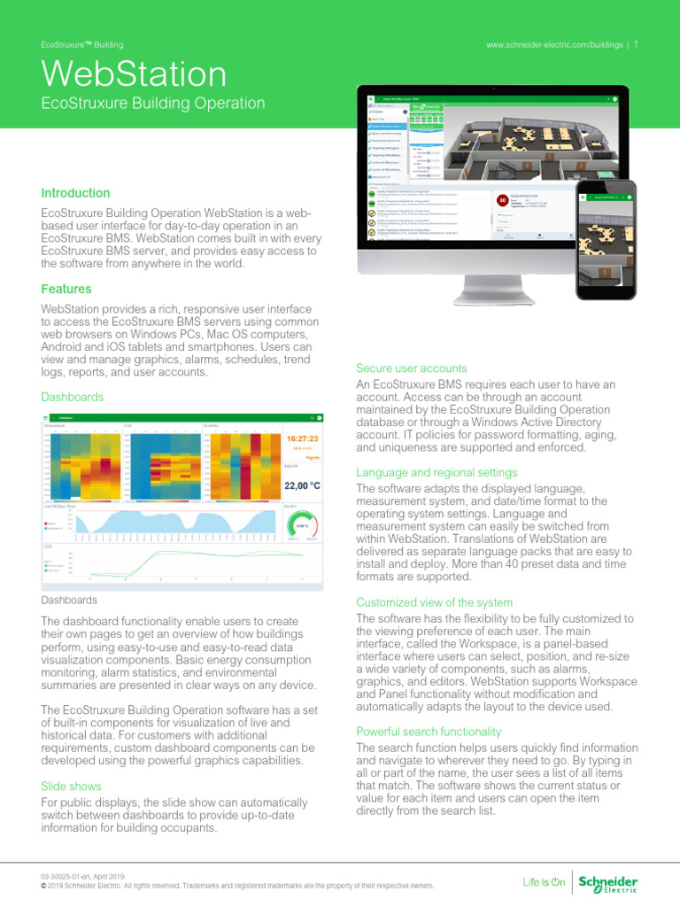 WebStation - EcoStruxure Building Operation Specification Sheet | PDF | World Wide Web ...