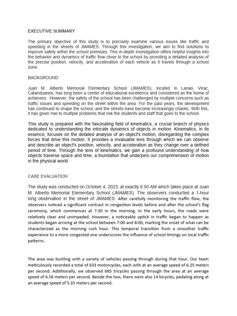 Case Study P6 | Download Free PDF | Traffic | Kinematics