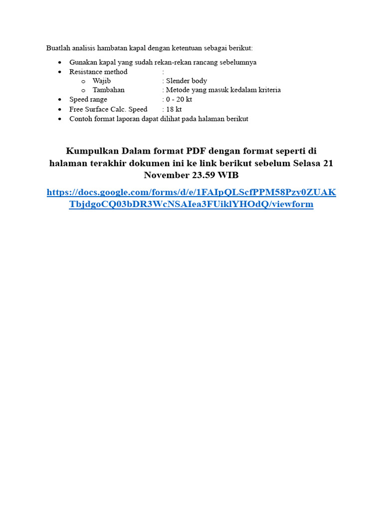 Penugasan Modul 3 Maxsurf Resistance | PDF
