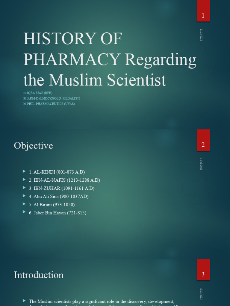 Muslim Scientists in Pharmacy History | PDF | Pharmacy | Medicine