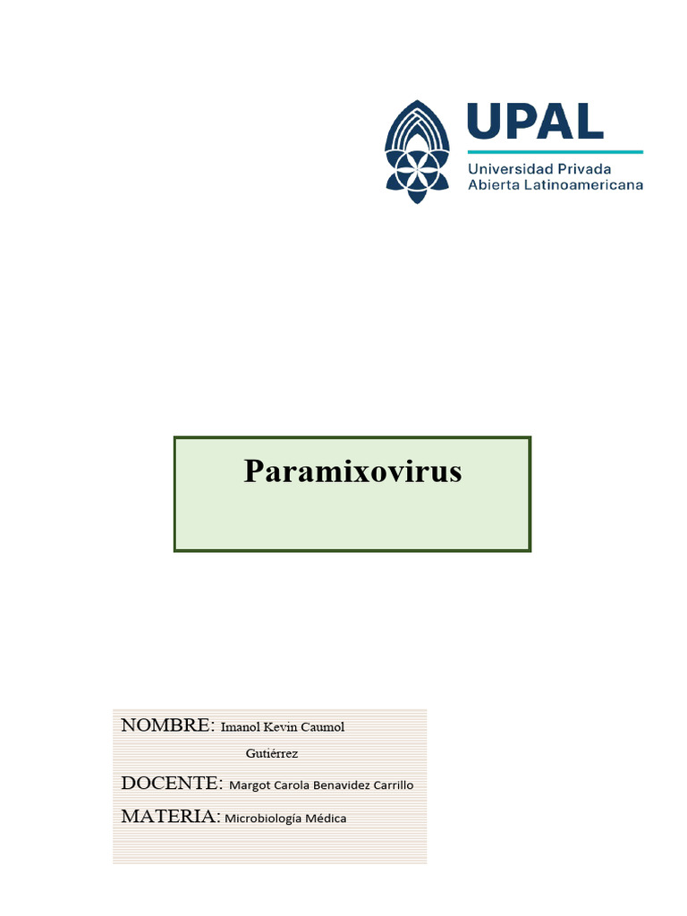 PARAMIXOVIRUS | PDF | Resfriado comun | Sarampión
