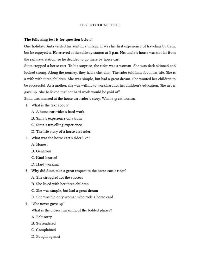 Test Recount Text | PDF