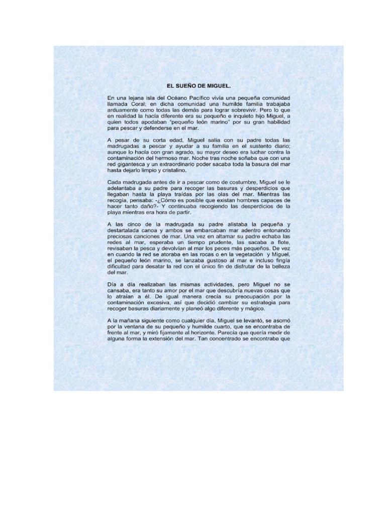 El Sueño de Miguel | PDF