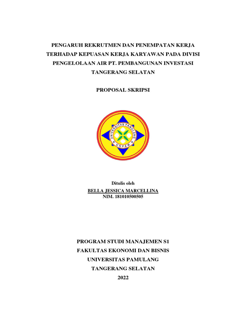 Proposal Skripsi 1 | PDF | Karier & Perkembangan | Bisnis