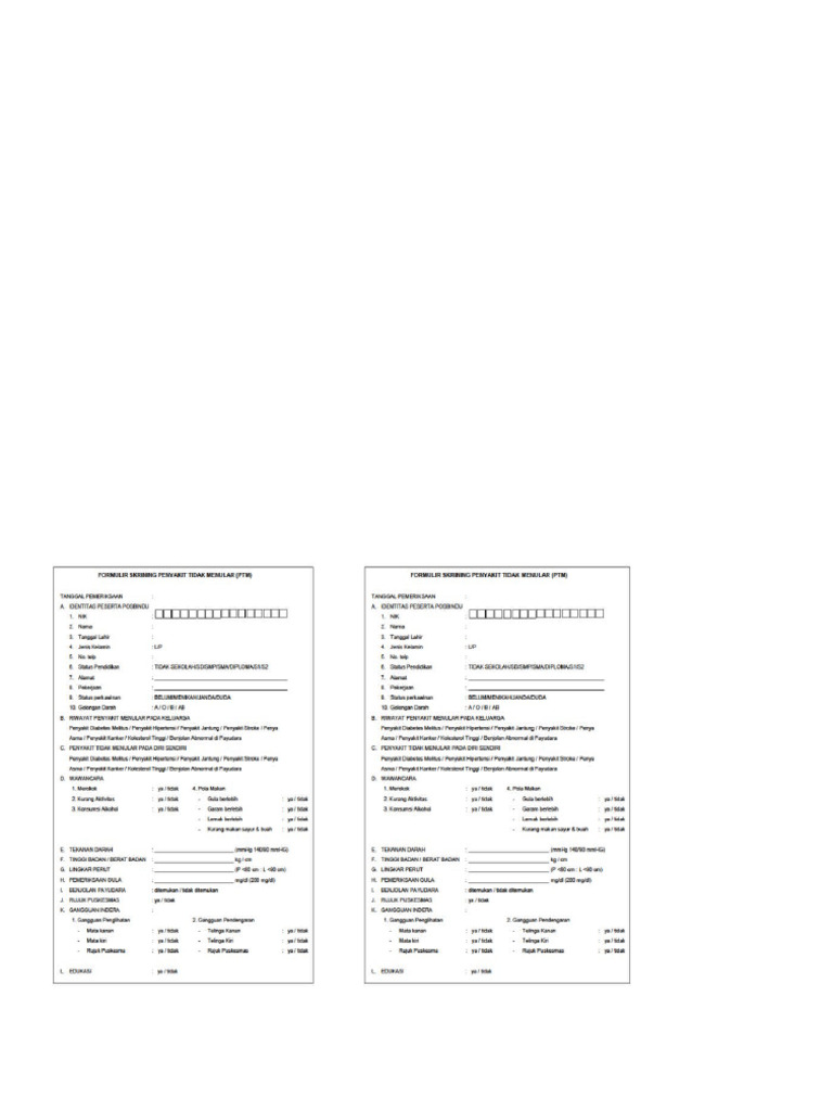Form Skrining PTM 2023 | PDF