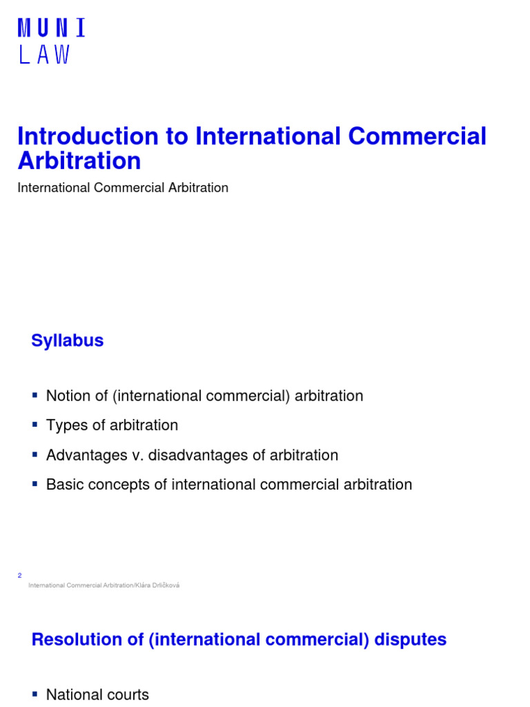 Kapitola 1 Introduction To International Commercial Arbitration | PDF ...
