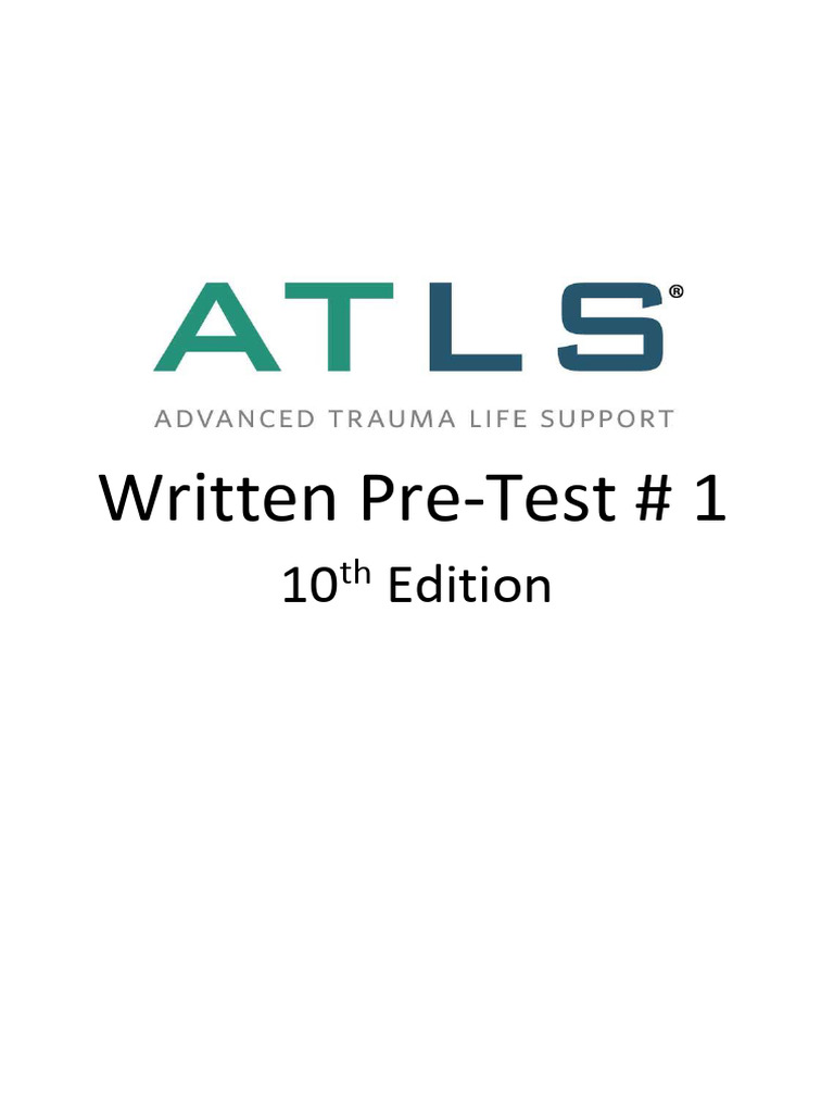 ATLS Pre-Test (With Front Page) | PDF | Blood Pressure | Injury