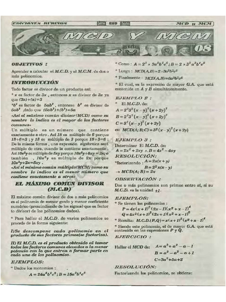 8. MCD y MCM by Rubiños | PDF