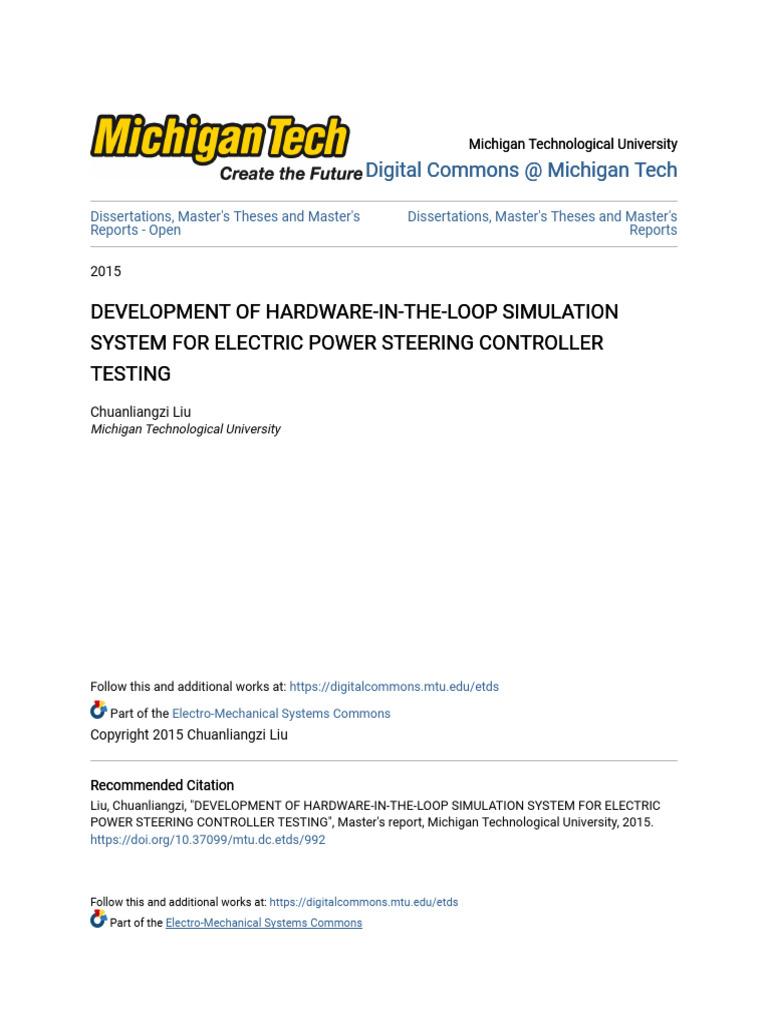 Development of Hardware-In-The-loop Simulation System For Electri | PDF | Steering | Simulation