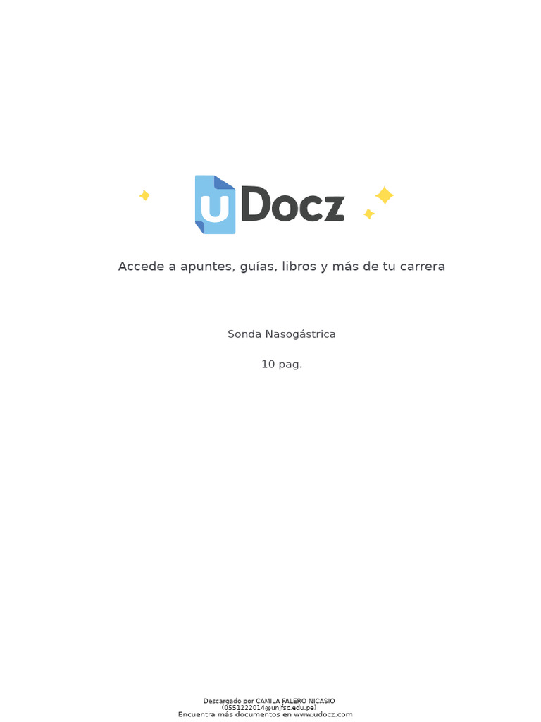 Sonda Nasogastrica 328537 Downloadable 1869151 Pdf Medicina Clinica