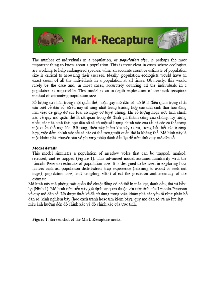 Mark Recapture Directions | PDF