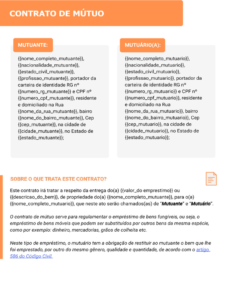 Contrato de Mútuo Visual | PDF