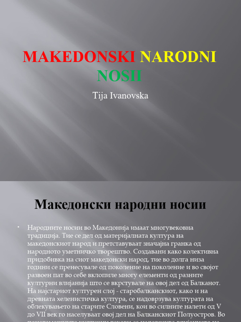 Makedonski Narodni Nosii | PDF