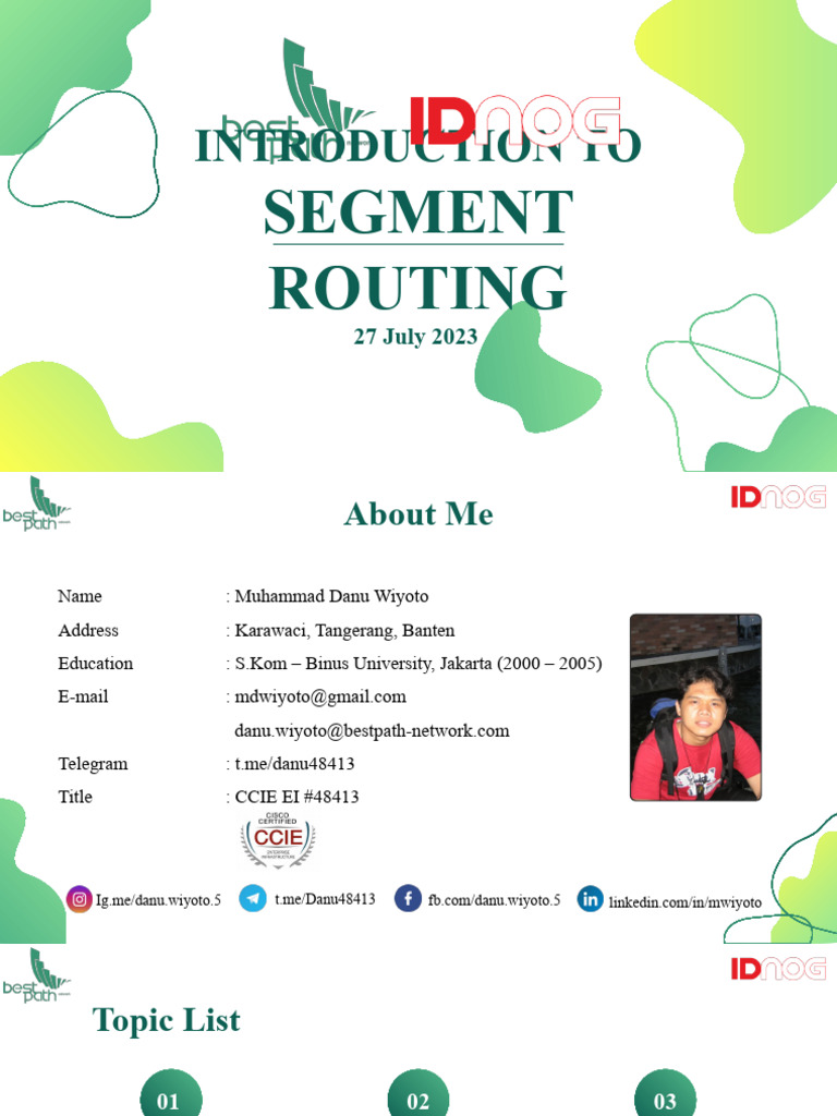 Segment Routing - IDNOG V1.4 | PDF | Networking | Multiprotocol Label ...