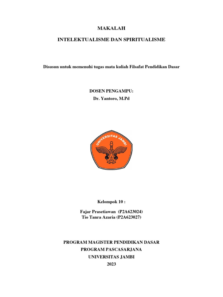Hubungan Intelektualisme dan Spiritualisme | PDF