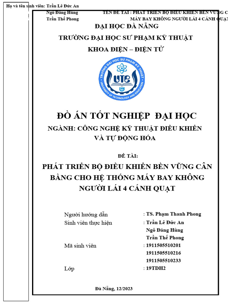 Bao Cao Do An Tot Nghiep | PDF