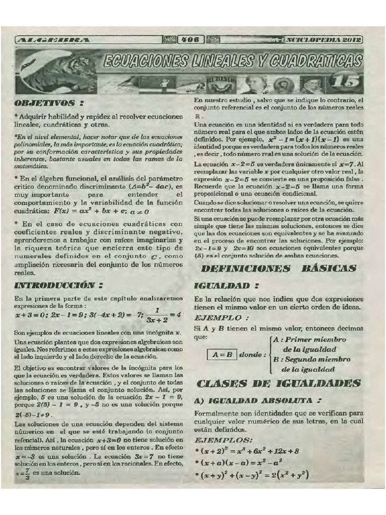 Ecuaciones Lineales y Cuadraticas by Rubiños | PDF