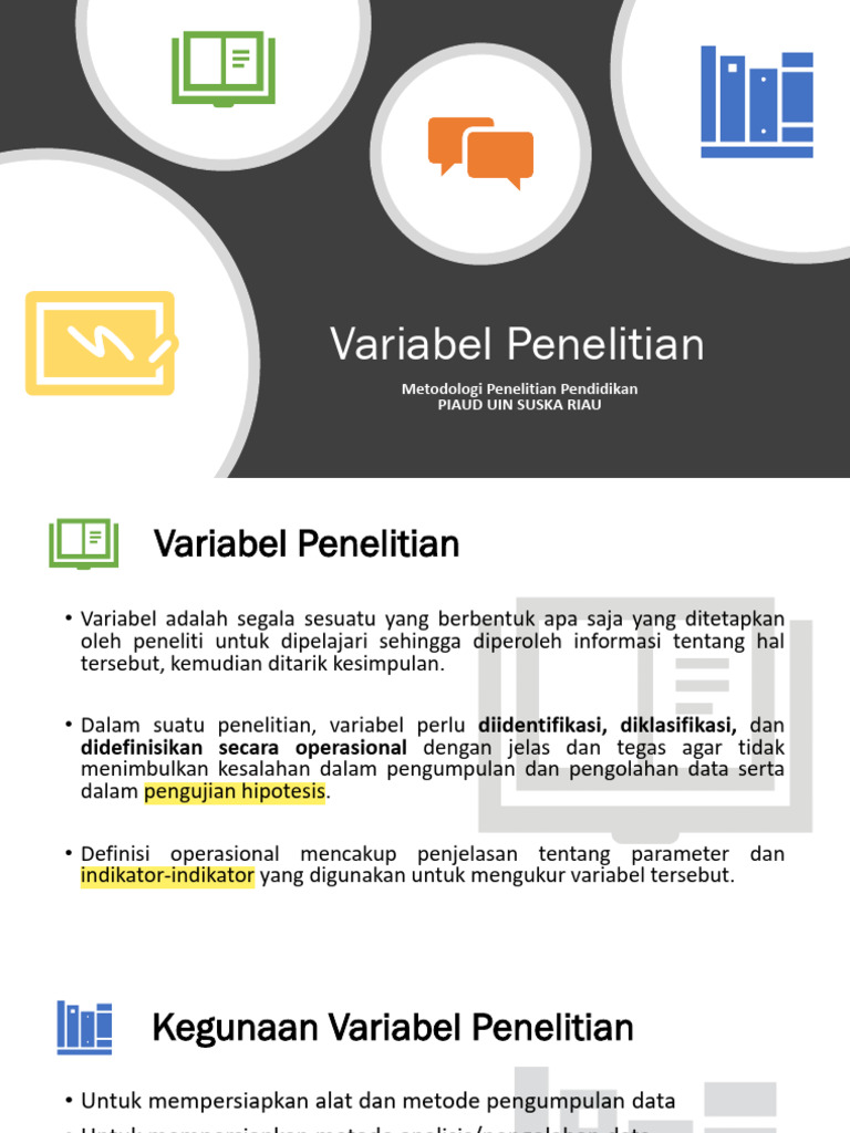 Variabel Penelitian dalam Metodologi PIAUD | PDF | Karier & Perkembangan