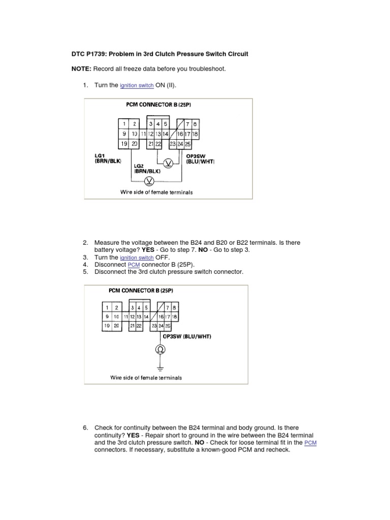 Troubleshooting DTC P1739 Circuit Issues | PDF | Switch | Motor Vehicle
