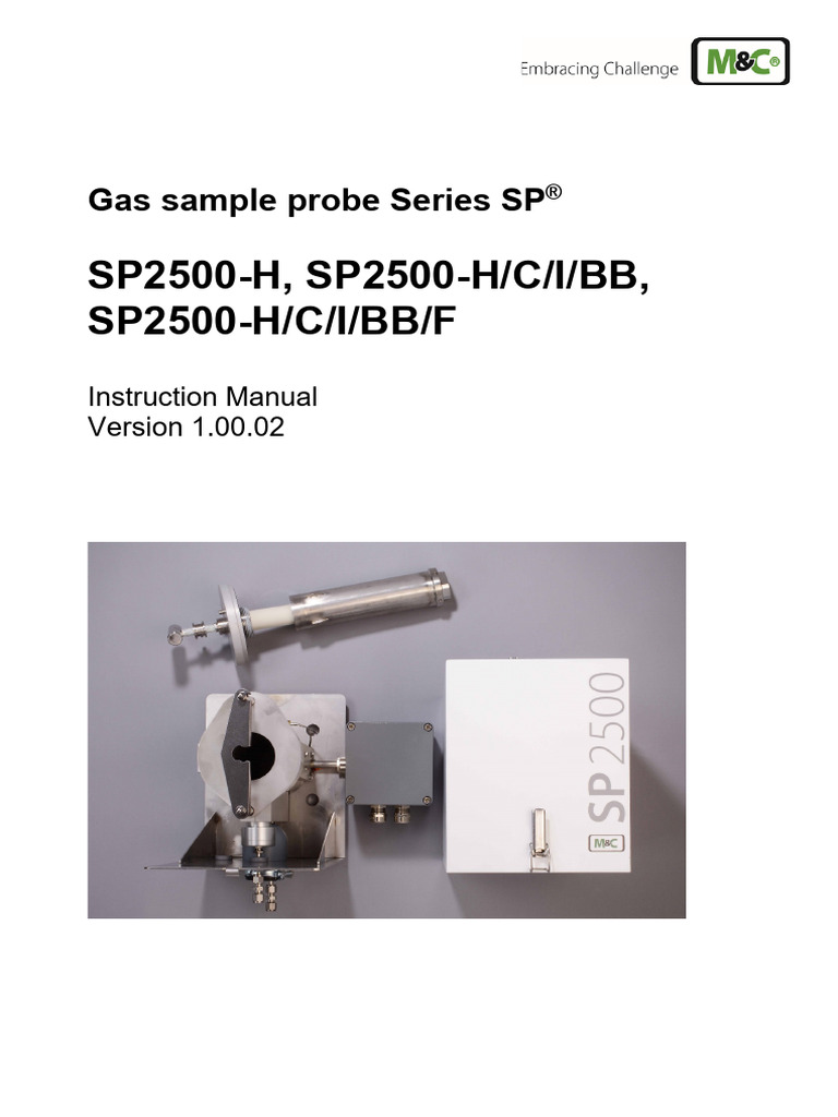 SP2500-H, SP2500-H/C/I/BB, SP2500-H/C/I/BB/F: Gas Sample Probe Series ...