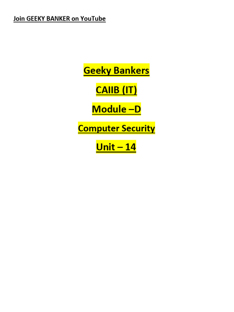 Geeky Banker Caiib It Module D Complete | PDF | Cryptography | Key ... Geeky Banker Caiib It Module D Complete | PDF | Cryptography | Key ...
