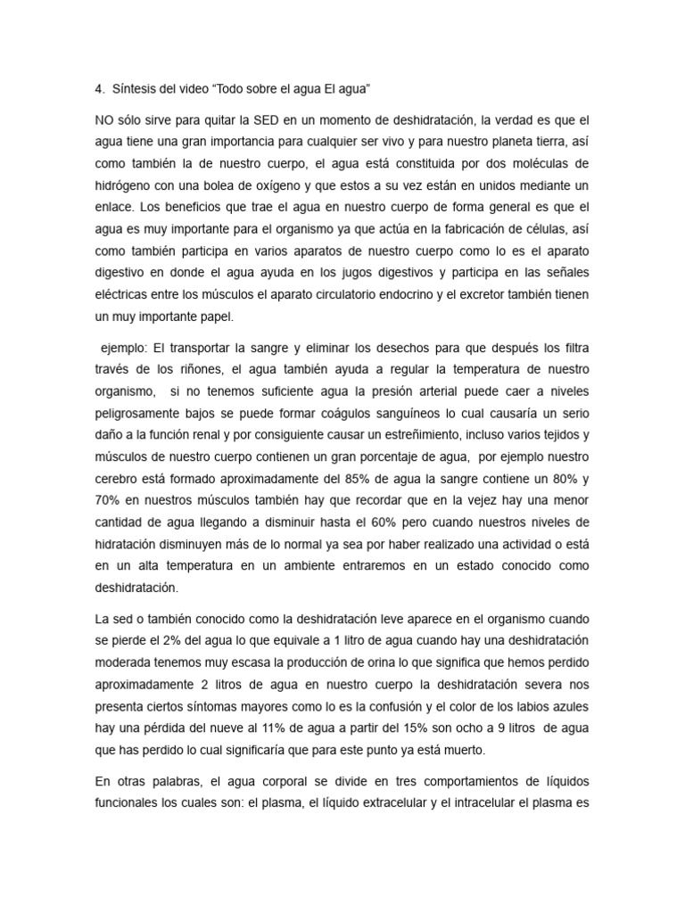 Síntesis Del Video. Todo Sobre El Agua DENNIKA BENAVIDES | PDF | Agua ...