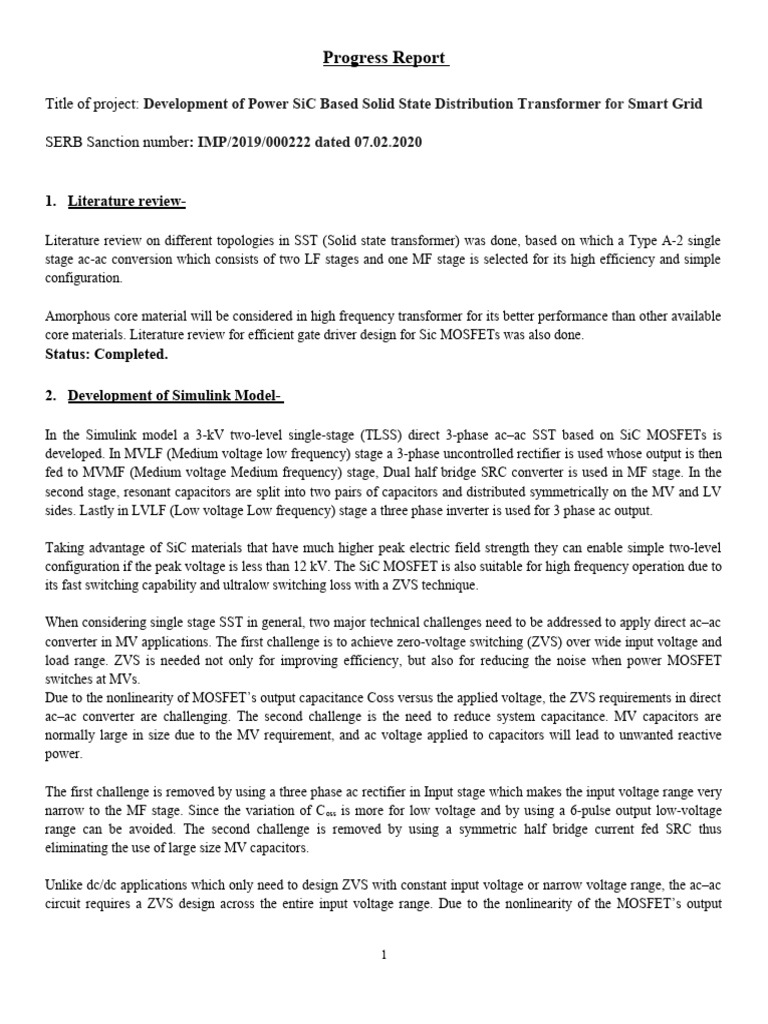 SST Report | PDF | Capacitor | Mosfet